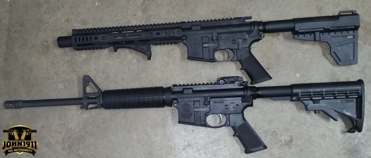 AR-15 vs AR Pistol Build - John1911.com Gun Blog